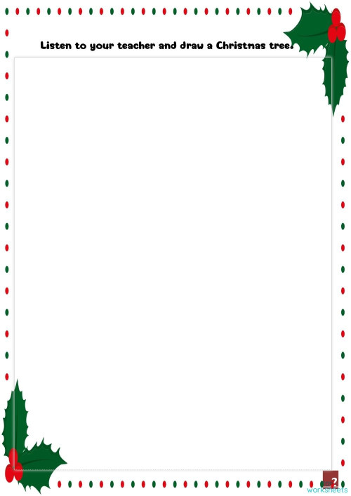 Draw a Christmas tree. Interactive worksheet | TopWorksheets