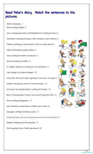 Peter´s Diary. Interactive worksheet | TopWorksheets