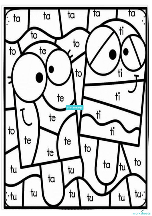 hoja de trabajo de sílabas con la letra T,t. Ficha interactiva ...