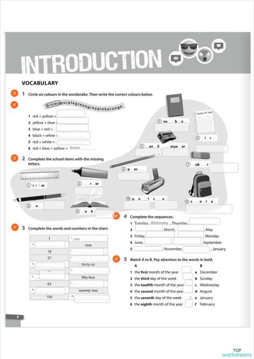 Interactive worksheets and online exercises in english | TopWorksheets