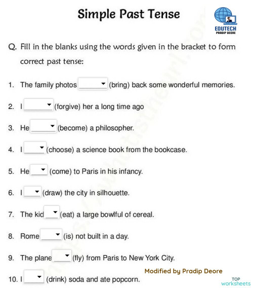 Simple Past Tense English Esl Worksheets Pdf Doc 49 Off