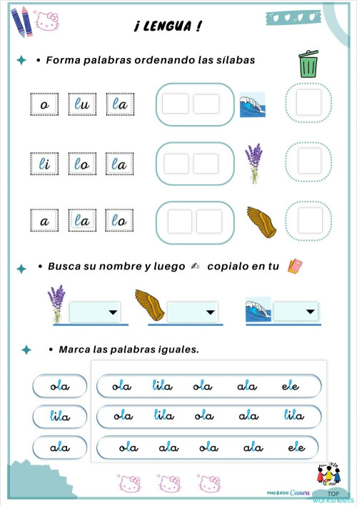 02 - Fonema L. Ficha interactiva | TopWorksheets