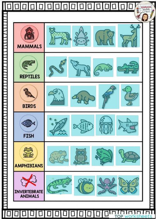 Vertebrate animals. Interactive worksheet | TopWorksheets