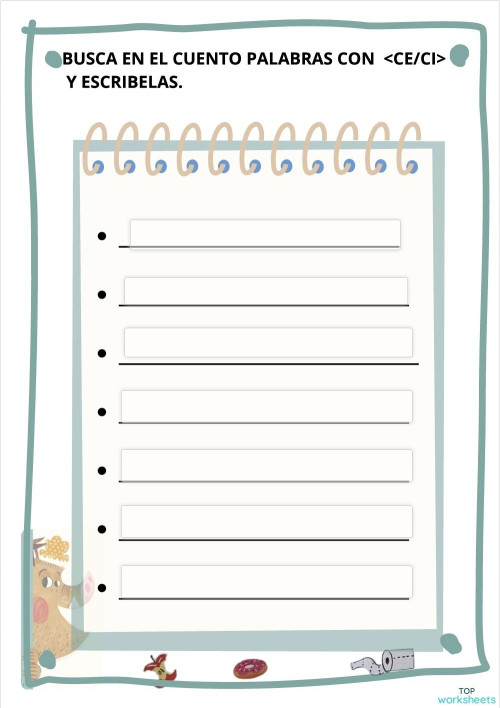 escribe palabras con CE/CI. Ficha interactiva | TopWorksheets