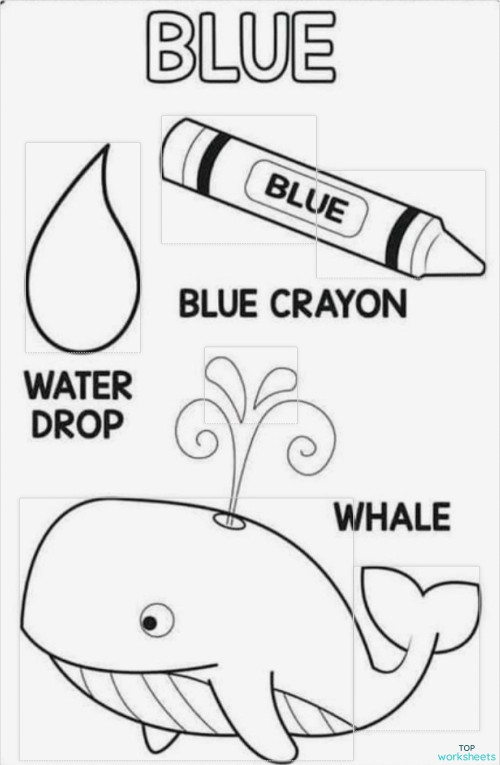 COLOR BLUE. Interactive worksheet | TopWorksheets