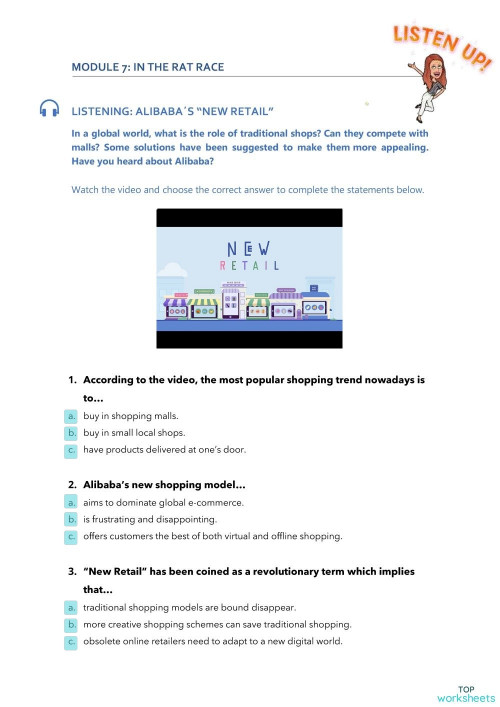 Alibaba's new retail. Interactive worksheet | TopWorksheets