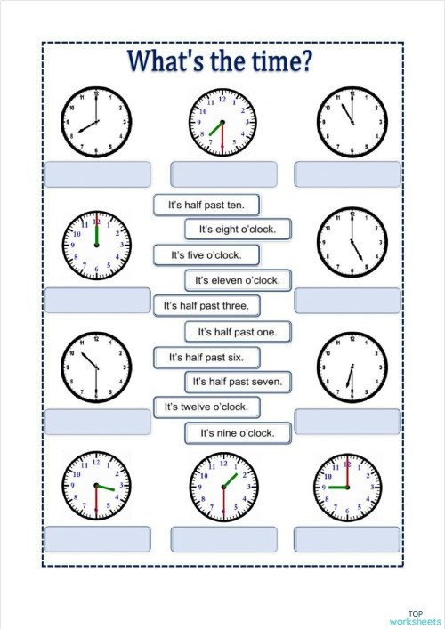 Time in English 1. Interactive worksheet | TopWorksheets
