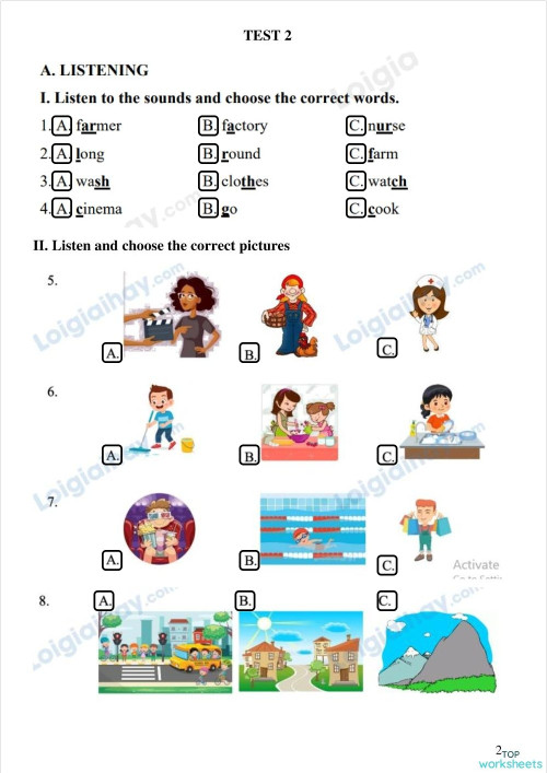 SIMPLE PRESENT-VOCABULARY. Interactive worksheet | TopWorksheets