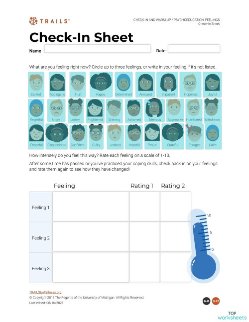 Check-In Sheet. Interactive worksheet | TopWorksheets