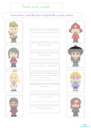 Read and match.. Interactive worksheet | TopWorksheets