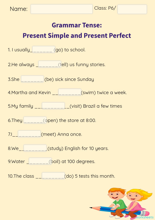 Present Simple and Present Perfect. Interactive worksheet | TopWorksheets