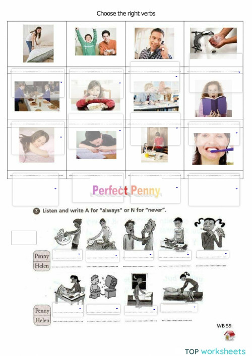 Perfect Penny and Horrid Helen. Interactive worksheet | TopWorksheets