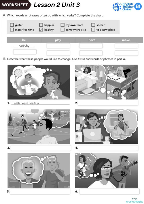 B1 Worksheet Lesson 1 Unit 3. Interactive worksheet | TopWorksheets