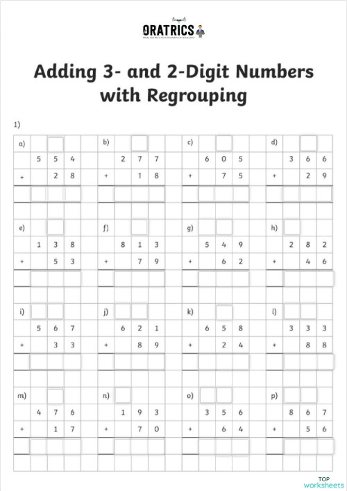 Addition EEE. Interactive worksheet | TopWorksheets