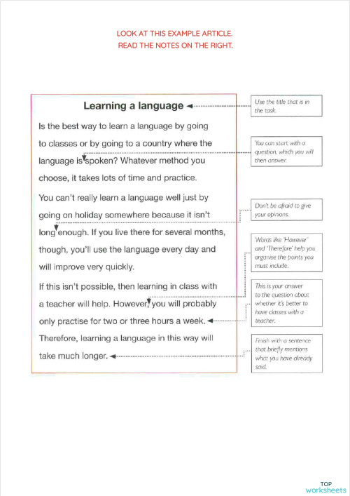B1 Writing: interactive worksheets and online exercises | TopWorksheets