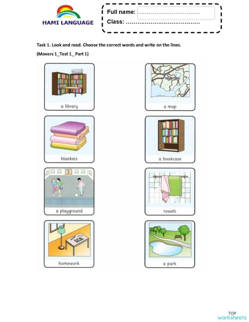 MOVERS_Reading Practice 02. Interactive worksheet | TopWorksheets