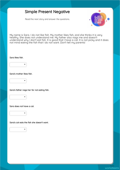 Simple Present Negative. Interactive worksheet | TopWorksheets