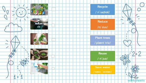 Vocabulary - Helping the enviroment. Interactive worksheet | TopWorksheets
