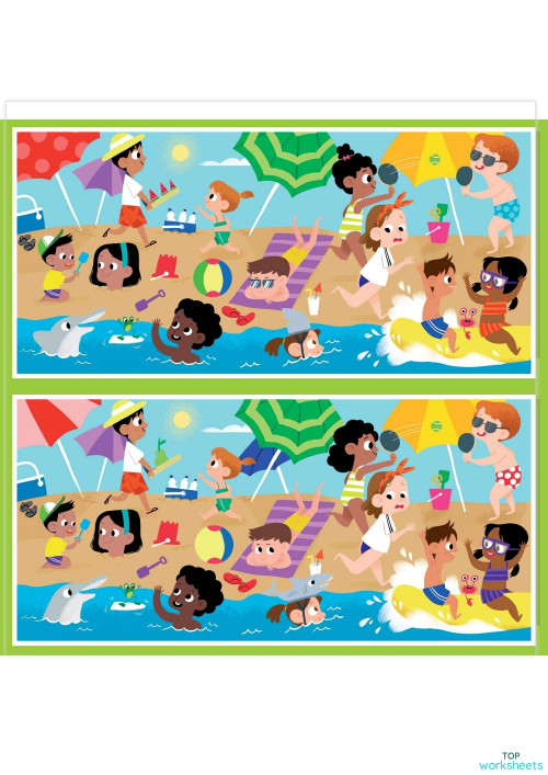 Find the differences - Summer. Interactive worksheet | TopWorksheets