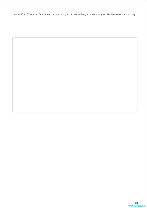 Writing (creativity). Interactive worksheet | TopWorksheets