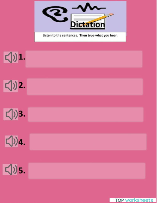 Dictation Review. Interactive worksheet | TopWorksheets