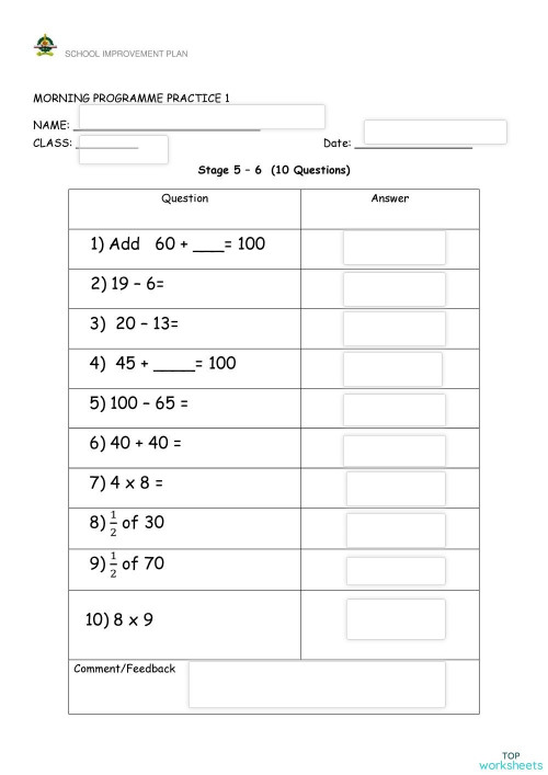 Practice Basic Facts worksheet 1 Year 6 Genius. Interactive worksheet ...