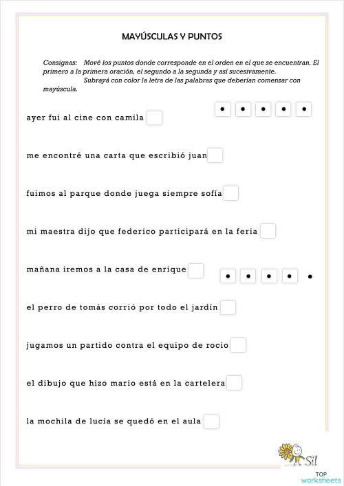 La Mayuscula Y El Punto Ficha Interactiva Cuadernos Interactivos