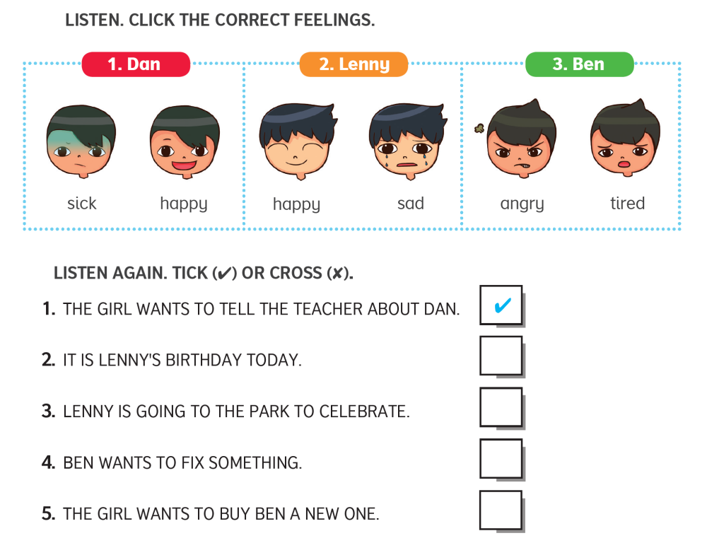 Feelings - Listening 1. Interactive worksheet | TopWorksheets