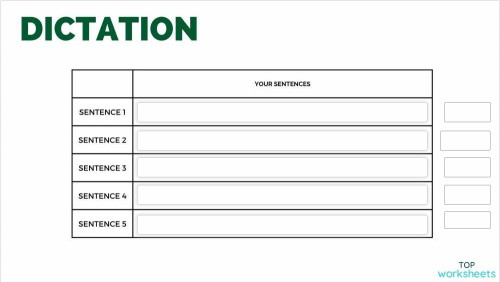 LISTENING DICTATION. Interactive worksheet | TopWorksheets