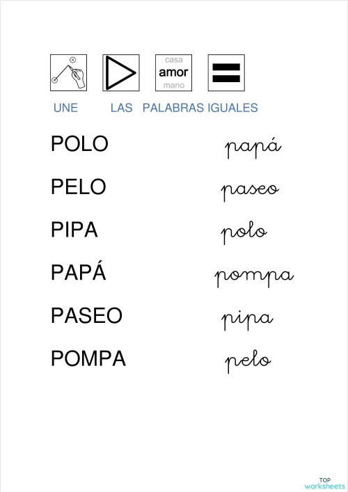 Trabajamos con la P. Ficha interactiva | TopWorksheets