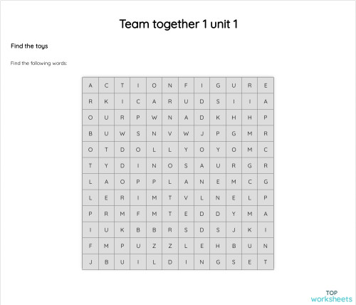 Team together 1 unit 1. Interactive worksheet | TopWorksheets