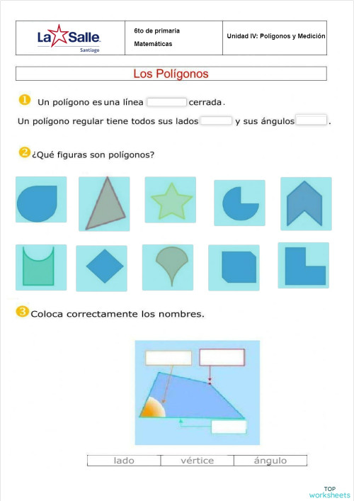 Poligonos1234. Ficha interactiva | TopWorksheets