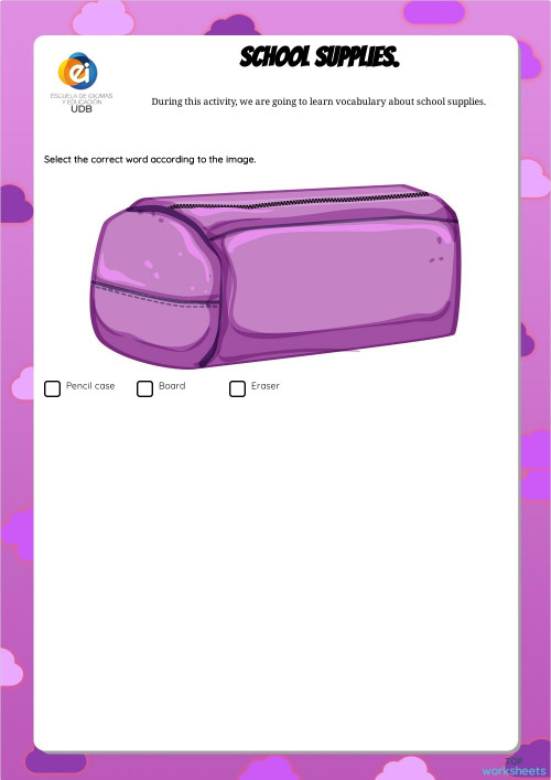 School Supplies.. Interactive worksheet | TopWorksheets