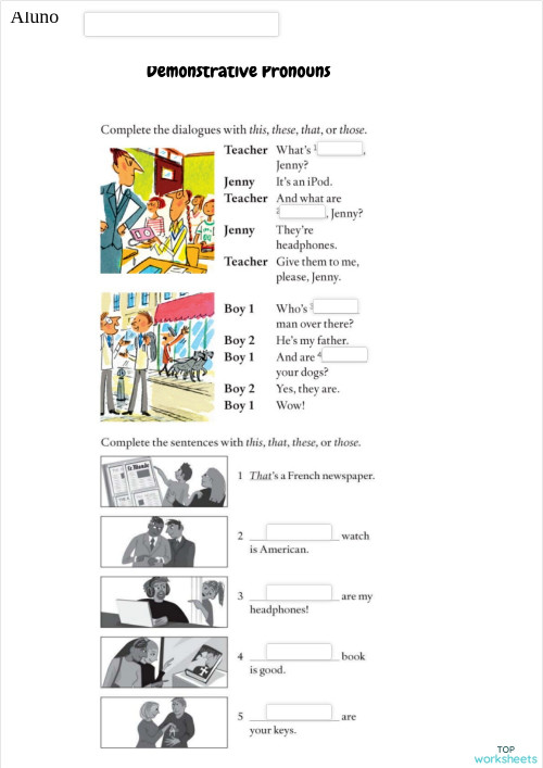 Demonstrative pronouns. Interactive worksheet | TopWorksheets