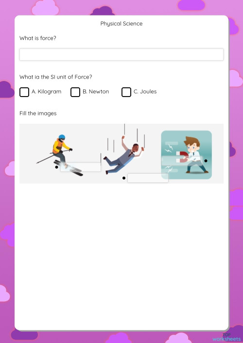 Physical Science. Interactive worksheet | TopWorksheets