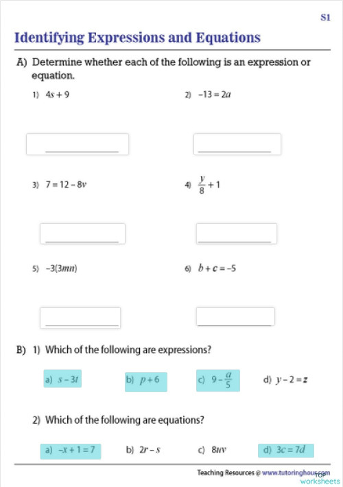 GRADE 6 EQUATION/EXPRESSION. Interactive worksheet | TopWorksheets