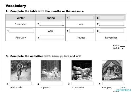 Right On 1 Module 5 Vocabulary and Grammar Test. Interactive worksheet ...