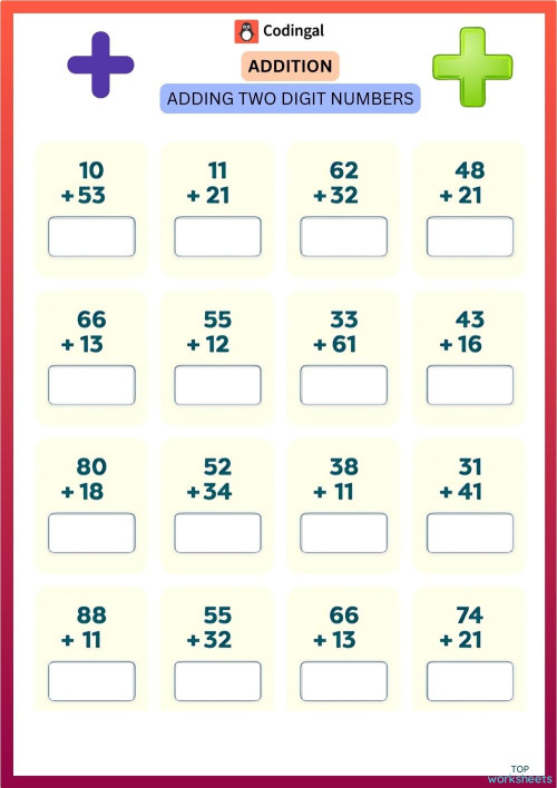 M_G01M07L21_WE01_Introduction_to_Addition_of_Two-Digit_Numbers_5. Interactive worksheet ...