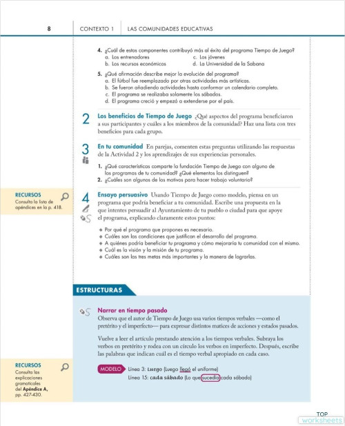 1. Las familias y las comunidades 8. Ficha interactiva | TopWorksheets