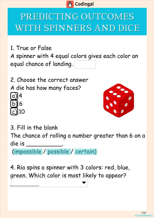 Probability: interactive worksheets and online exercises | TopWorksheets