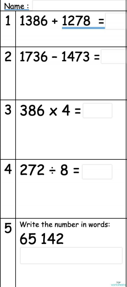 5-A-Day Year 5 Block 1 Week 3 Day 1. Interactive worksheet | TopWorksheets