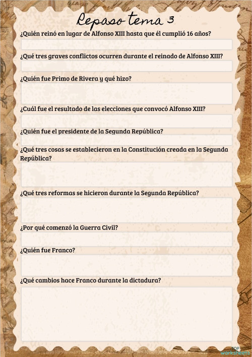 Repasemos las Etapas y edades de la Historia . Ficha interactiva ...