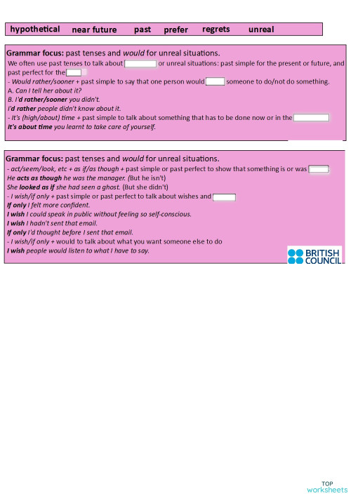 complete the grammar focus box FITCH class 25.01.2023. Interactive ...