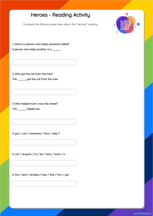Heroes - Reading Activity. Interactive worksheet | TopWorksheets