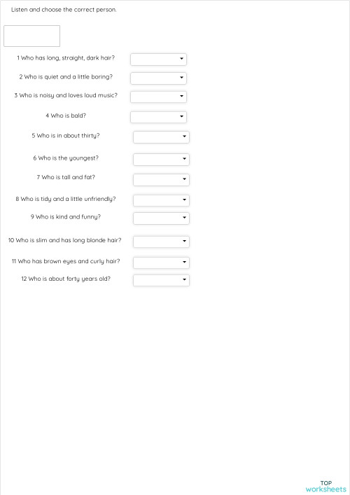 A2 Unit 9 Listening Exercise. Interactive worksheet | TopWorksheets