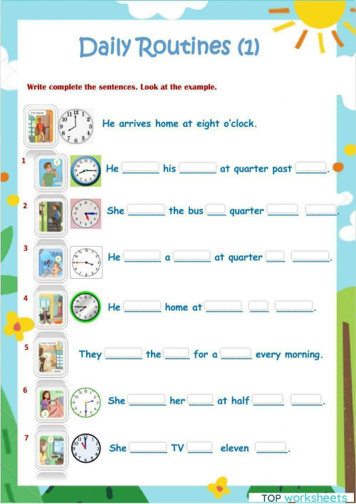 At Tara's house - DAILY ROUTINES - Rooftops 5 - unit 1. Interactive ...