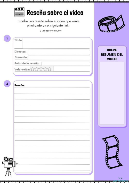 Film Review Printable Worksheet. Ficha interactiva | TopWorksheets