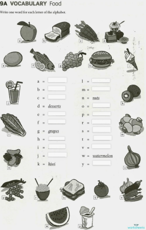 Food Vocab. Interactive worksheet | TopWorksheets