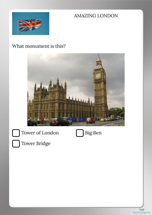 AMAZING LONDON. Interactive worksheet | TopWorksheets
