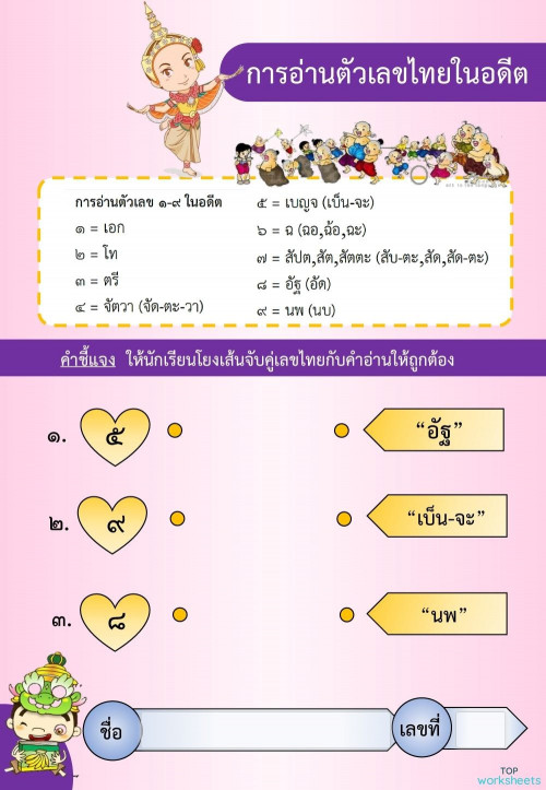 Interactive worksheets and online exercises in thai | TopWorksheets